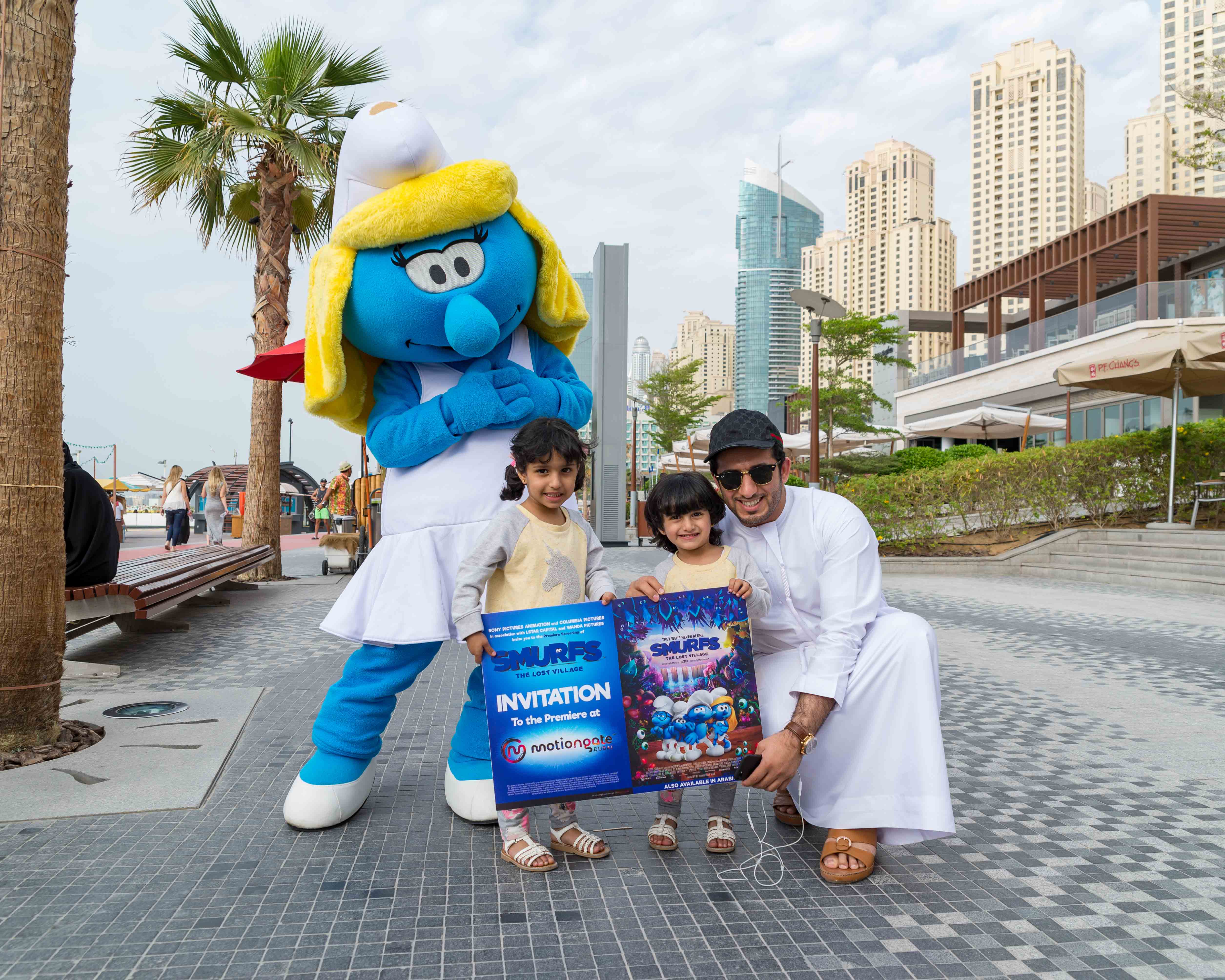 The Smurfs from MOTIONGATE Dubais spotted at The Beach at JBR!